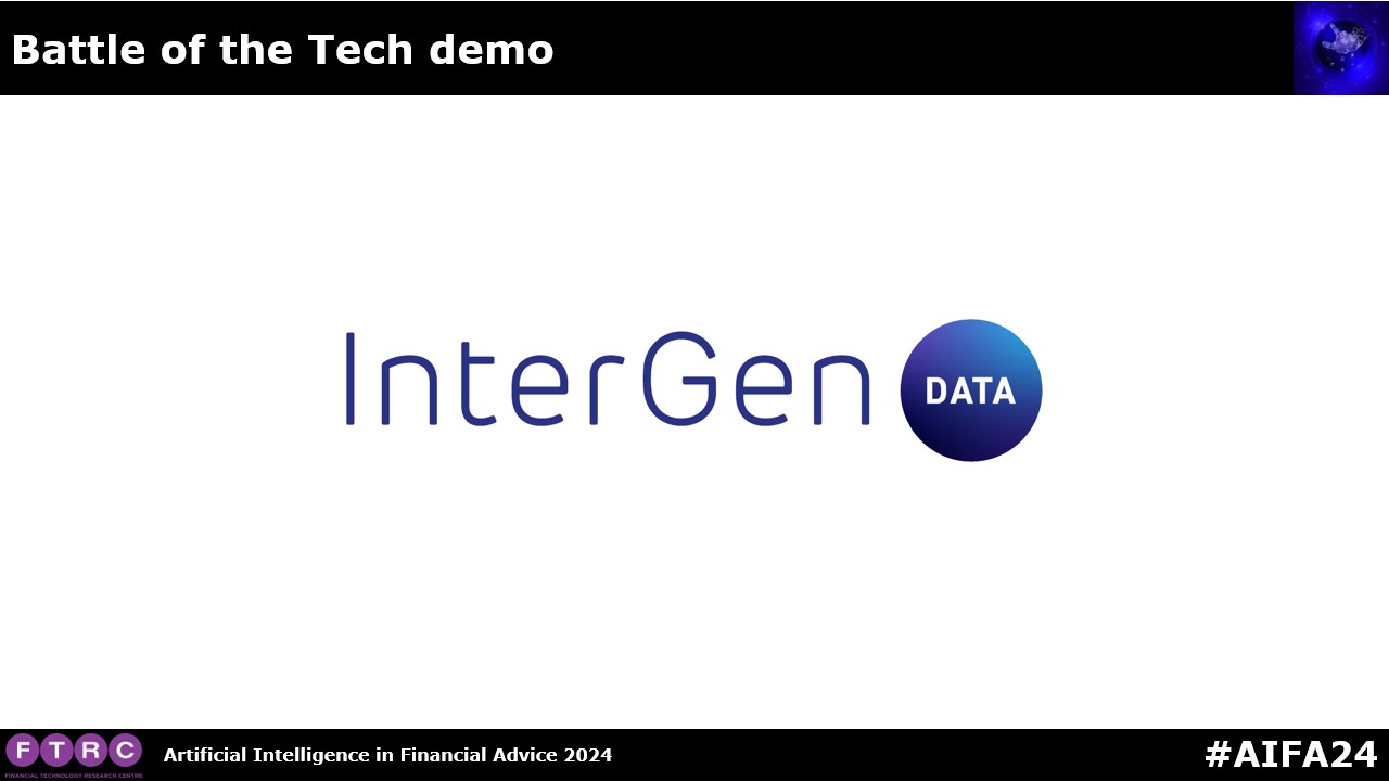 ARTIFICIAL INTELLIGENCE IN FINANCIAL ADVICE (AIFA) Demo - InterGen Data - Adviser Software
