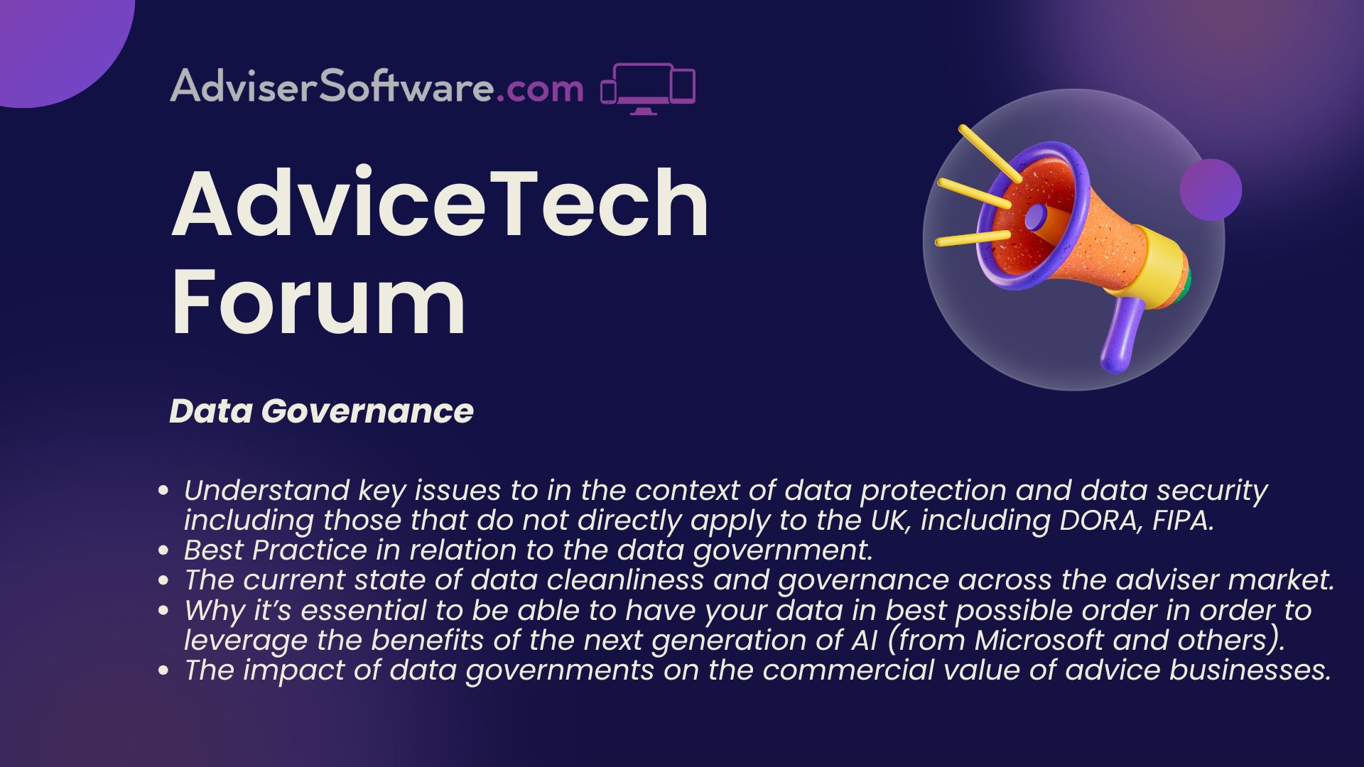 Data Governance - Forum recap - Adviser Software
